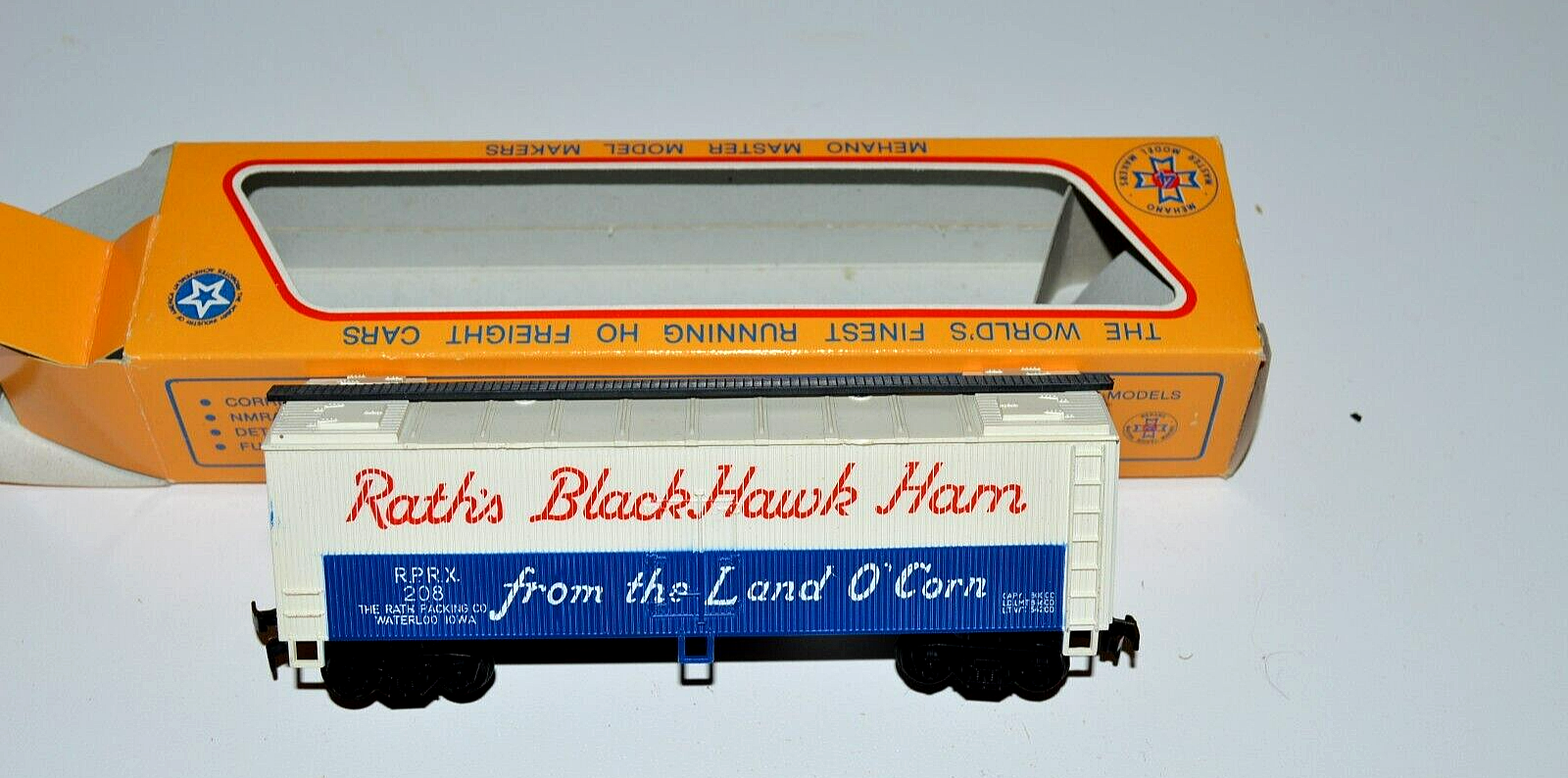 Mehano HO Scale Rath's Black Hawk Ham Line Box Car Excellent Condition ...