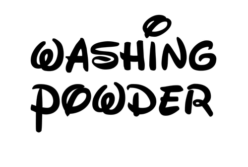 Disney Font WASHING POWDER Vinyl Decal Sticker - DIY Label | eBay UK