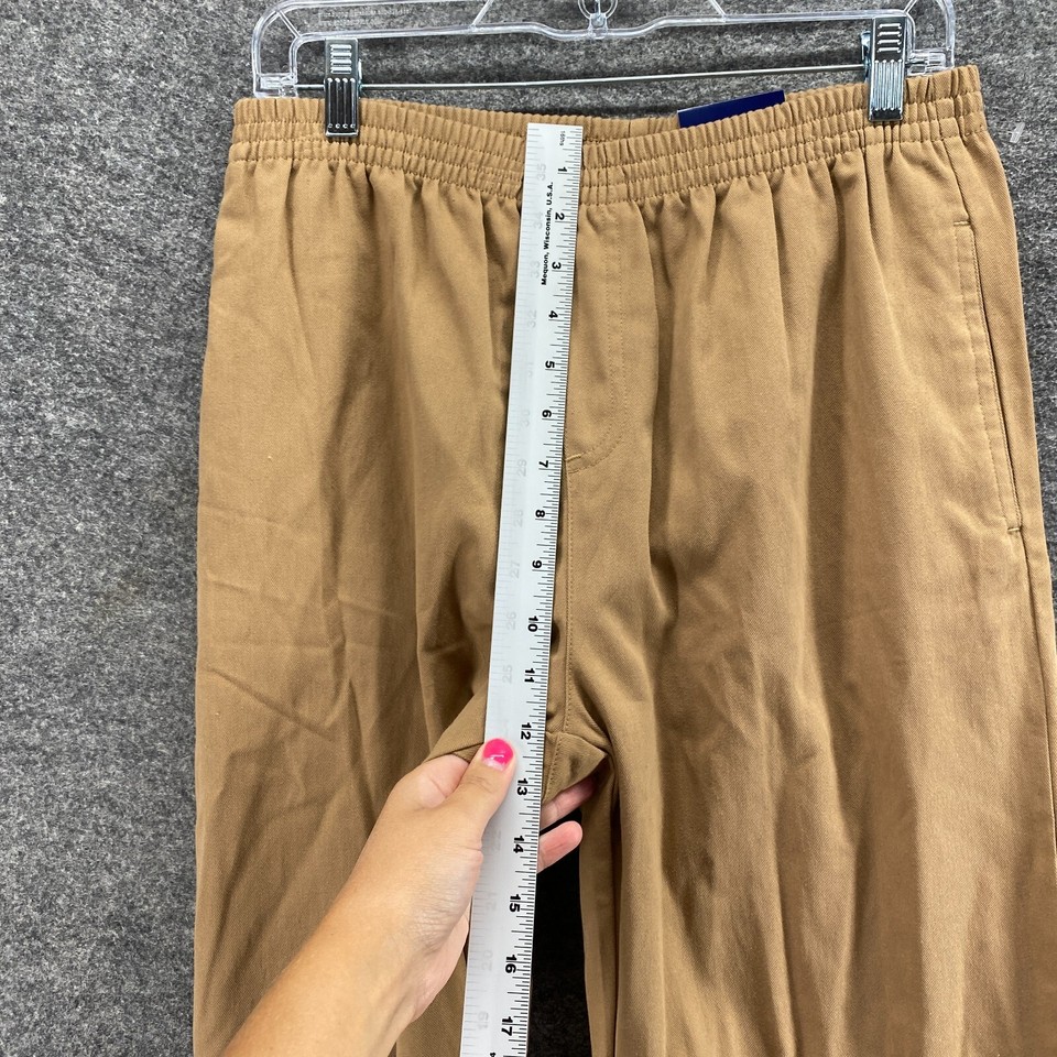 New Basic Editions Pants Men M Medium Brown Mid Rise Flat Front Relaxed ...