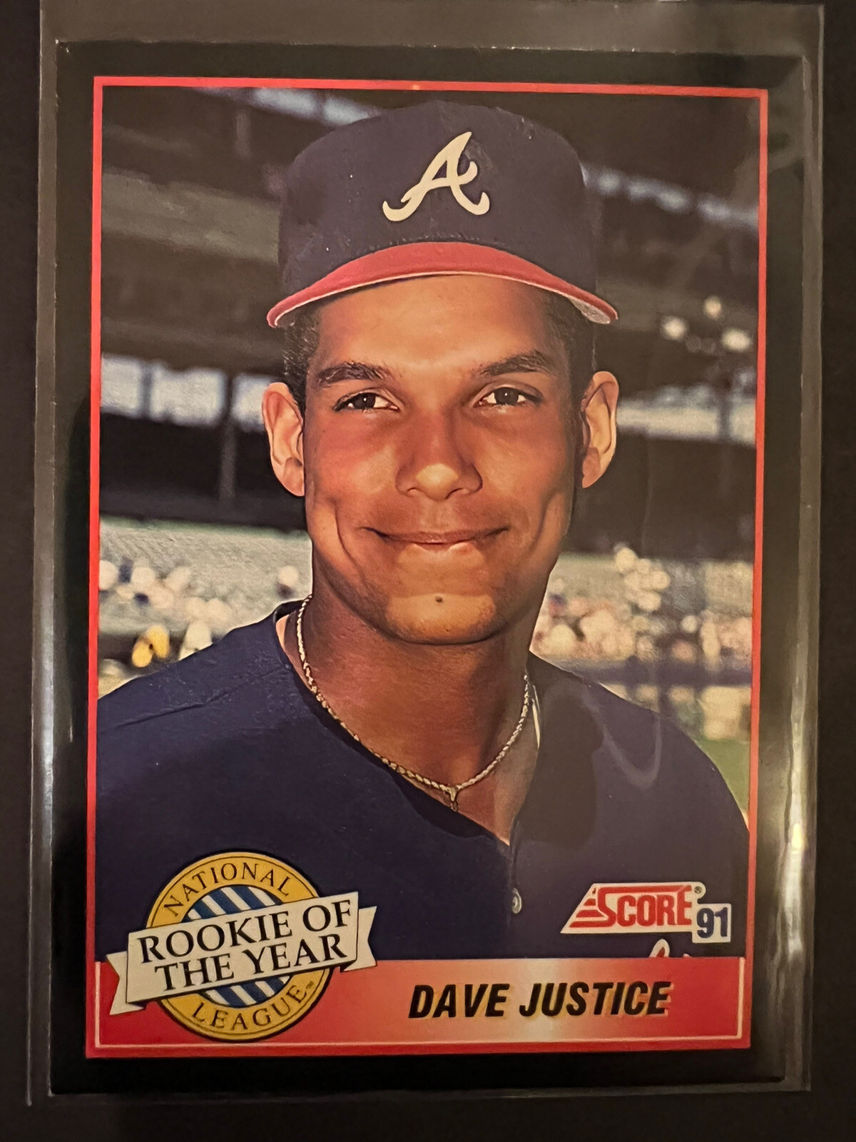 1991 Score Rookie of the Year Dave Justice Insert #880 Atlanta Braves ...