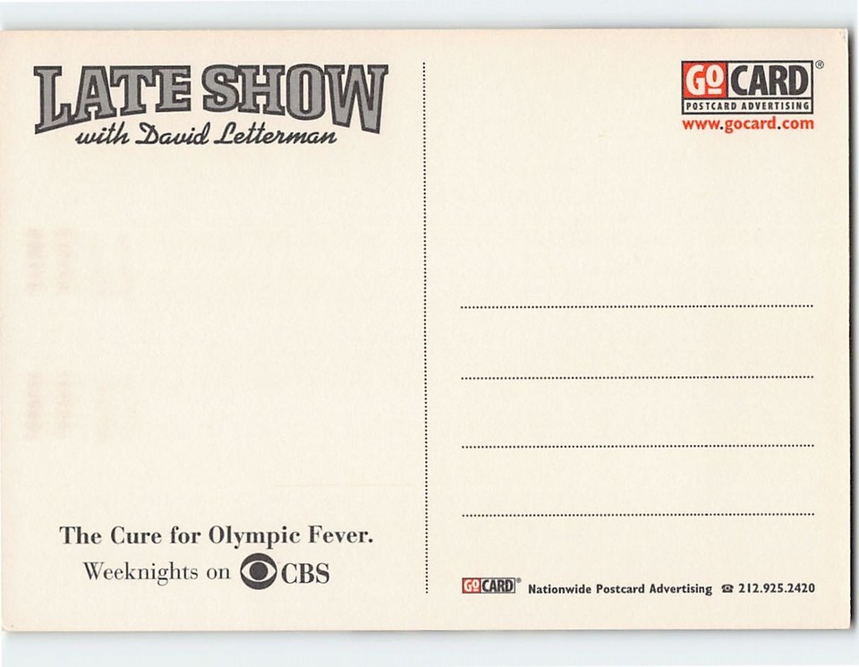 Postcard Gold Medal Comedy With David Letterman | eBay