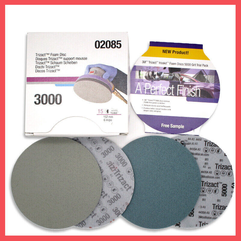 ⭐for 3M Trizact Foam 02085 30662 Trizact 6"- 3000 5000 grit Hook Loop ...