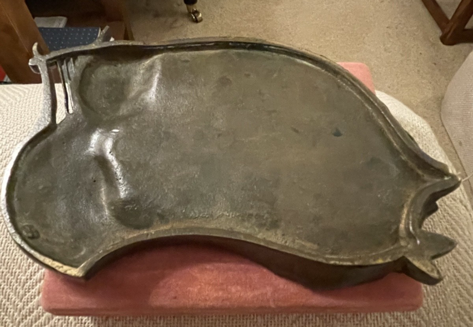 JOSEPH OFNER ART NOUVEAU BRONZE CALLING CARD TRINKET TRAY WITH MAIDEN ...