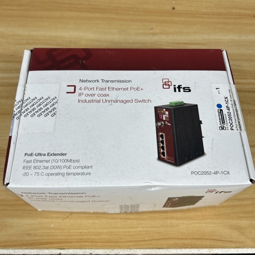 Interlogix IFS POC2052-4P-1CX Industrial 4-Port PoE-At Power Over Coax ...