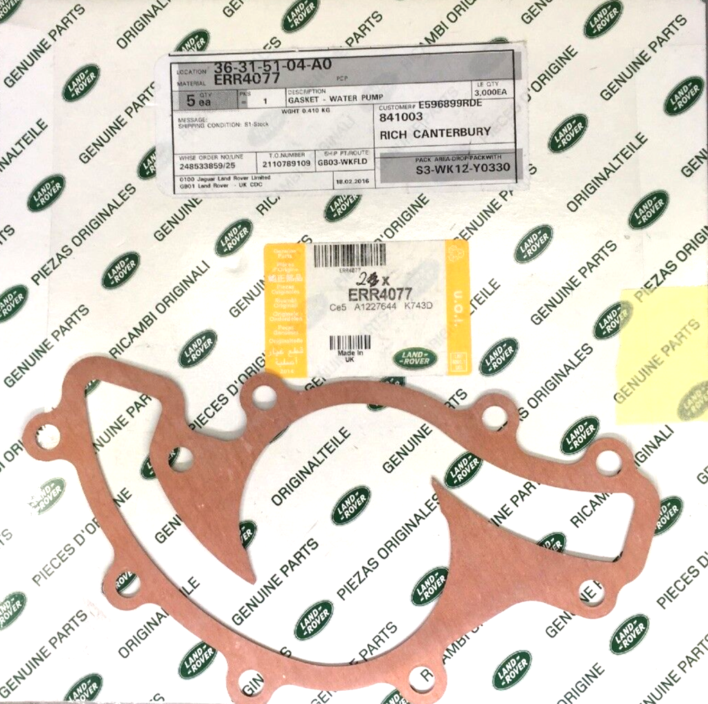 Genuine Land Rover V8 EFI Waterpump Gasket ERR4077 | eBay