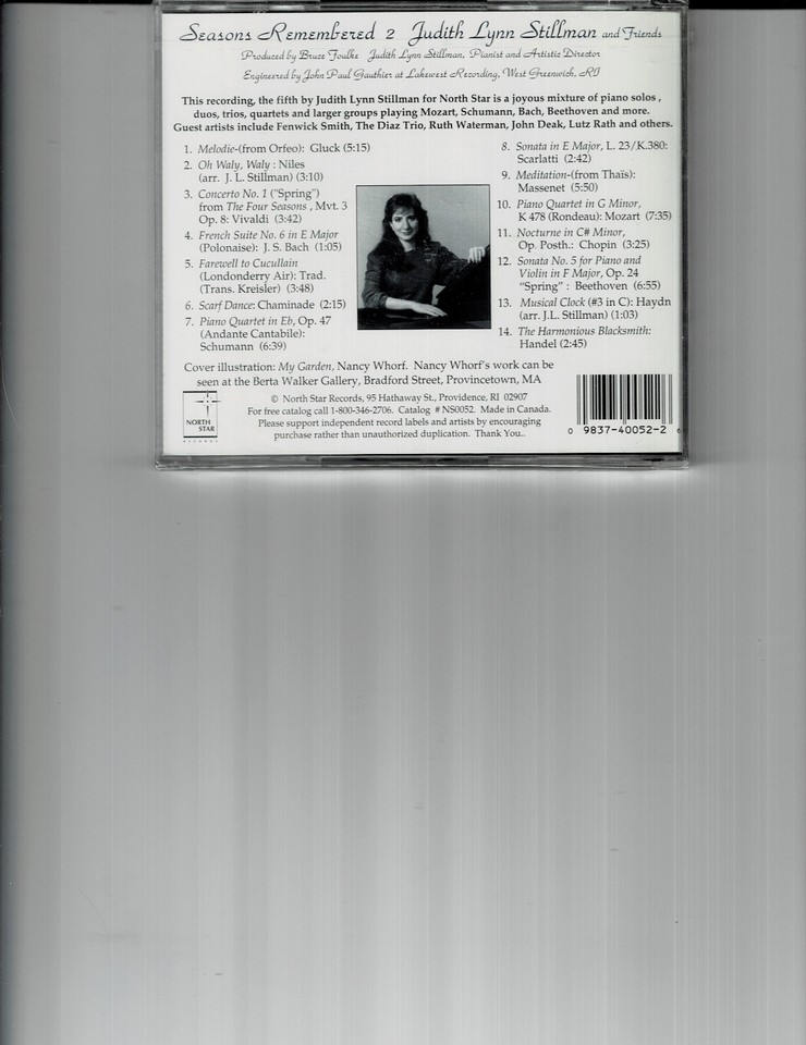 JUDITH LYNN STILLMAN & FRIENDS - SEASONS REMEMBERED 2 (CD 1992) NEW**14 ...