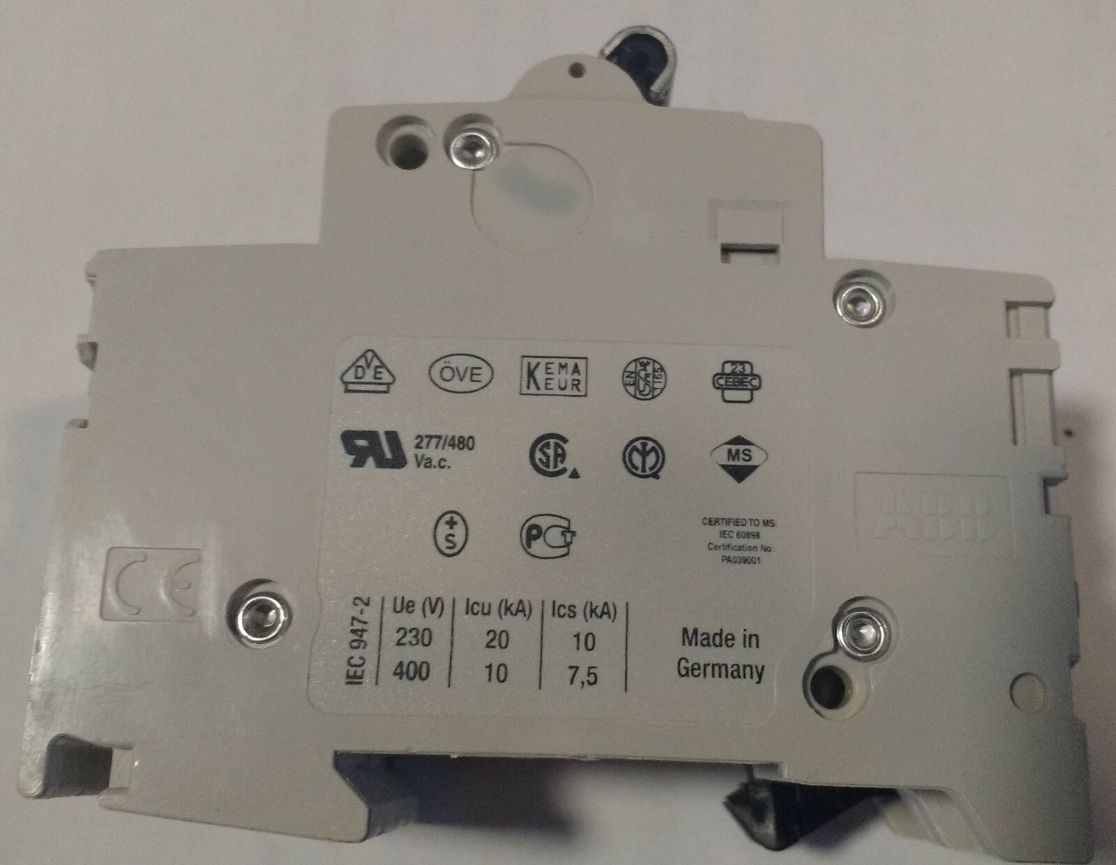 ABB S202-C50 Miniture Circuit Breaker, 50A, 2P | eBay