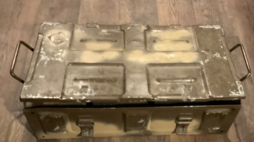 US MILITARY M252 MK1 81mm MORTOR SHELL STEEL METAL AMMO STORAGE BOX ...