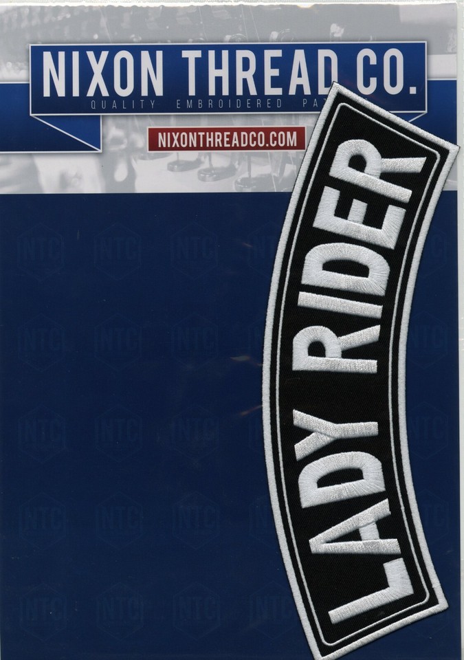 Lady Rider Top Rocker Patch 11" | Motorcycle Jacket Iron On Applique ...