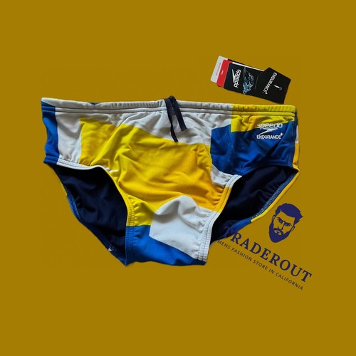 Speedo Men blue gold team Endurance+ swim Brief Swimwear size 34 | eBay