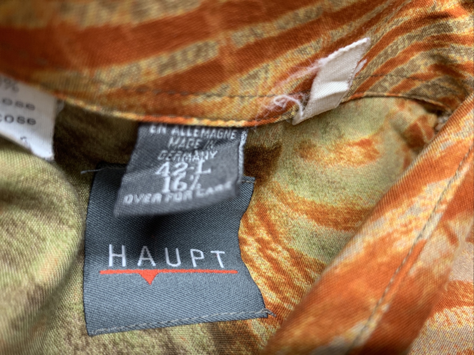 Haupt Germany Men's Dress Shirt Size 42-L 16½ Short Sleeve Button Down ...