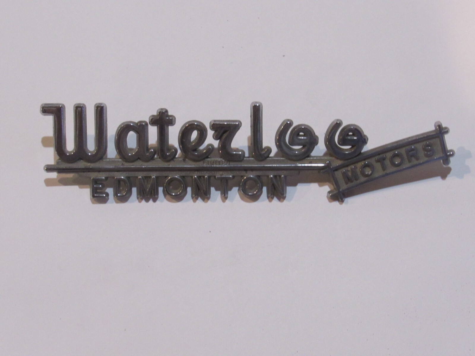 VTG Waterloo Motors Ford Edmonton Canada Metal Dealership Badge Emblem ...