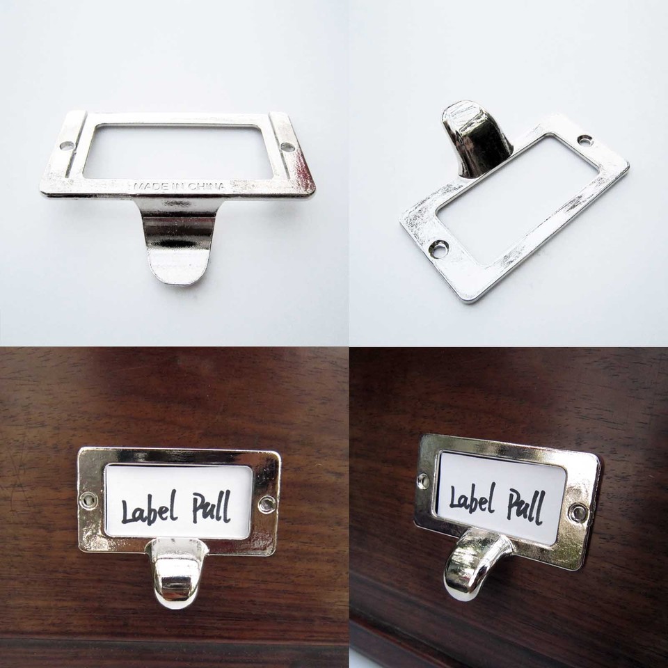 6pcs Heavy Duty Drawer Label Tag Pull Cabinet Frame Handle File Name ...