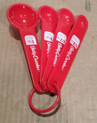 Betty Crocker Nesting Measuring Spoon Sets - Red TBS TSP ML Teaspoon ...