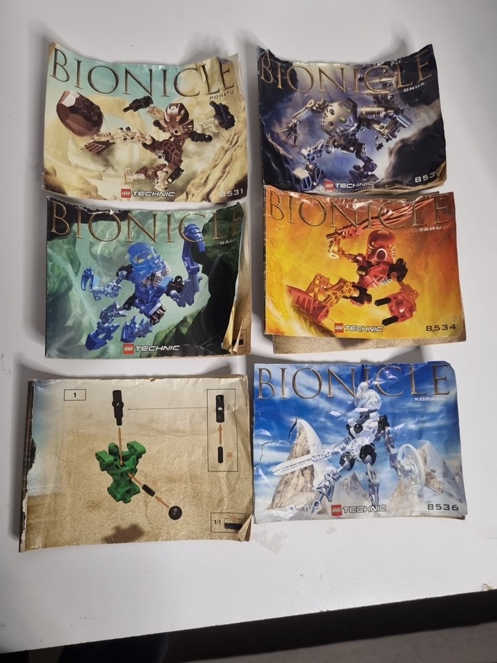 Lego Bionicle Toa Mata Complete Set of 6 With Canister + Bonus Kanohi ...