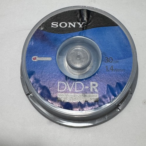 Sony Blank DVD-R Lot of 8 Disc 30min 1.4 GB (New Open Pkg -missing 2 ...