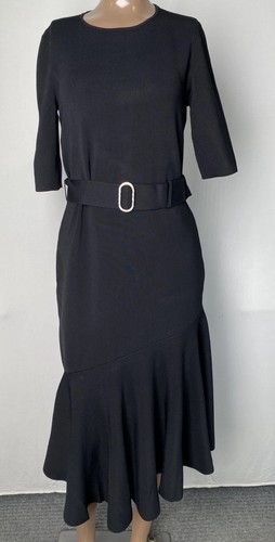 Ted Baker Womens Midi Dress Black Size 10 Samalee Flippy Hem Knitted ...