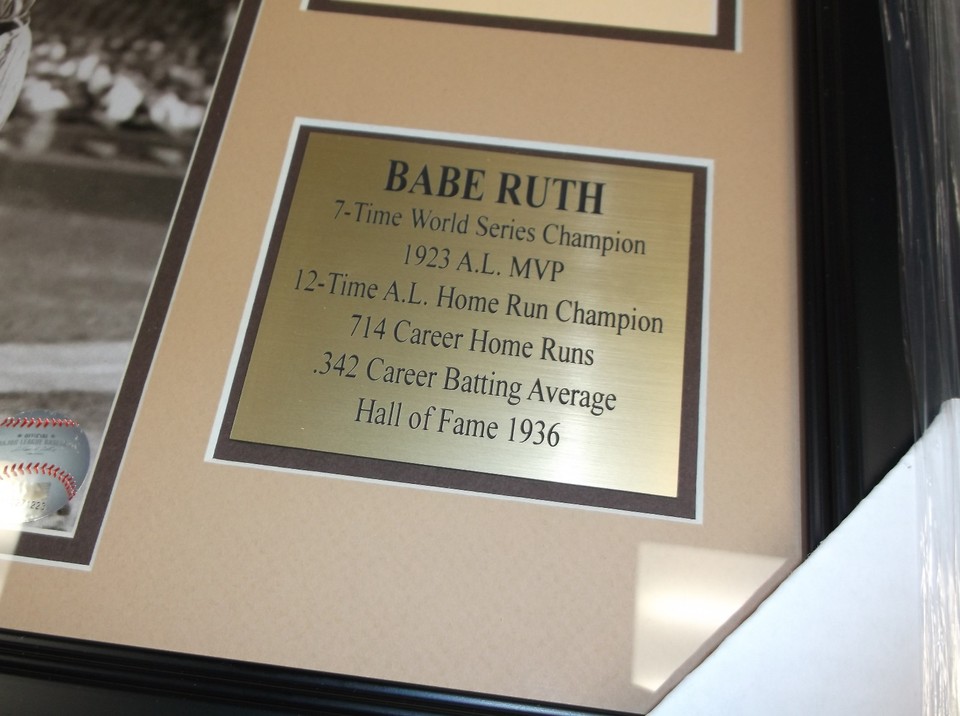 BABE RUTH Autographed Cut Signature Facsimile Reprint Framed 8x10 Photo ...