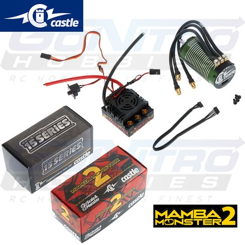 Castle Creations 1/8 Mamba Monster 2 WP ESC + 2200kV Brushless Sensored ...