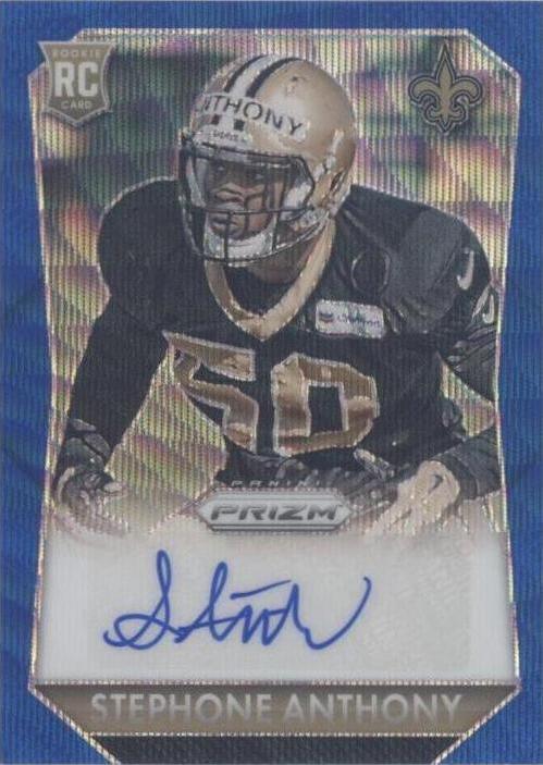 2015 Panini Prizm - Rookie Signatures Stephone Anthony #RS-SA Blue Wave Prizm /150 (AU, RC) for ...