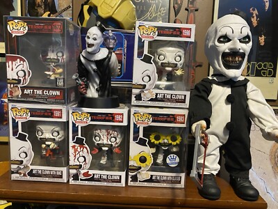 Funko Terrifier Lot Art the Clown Funko Pops & 15 Inch Art The Clown ...