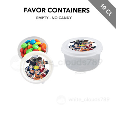 10 Naruto Party Favor Small Candy Containers 2.3 oz Fillable Gift Treat ...