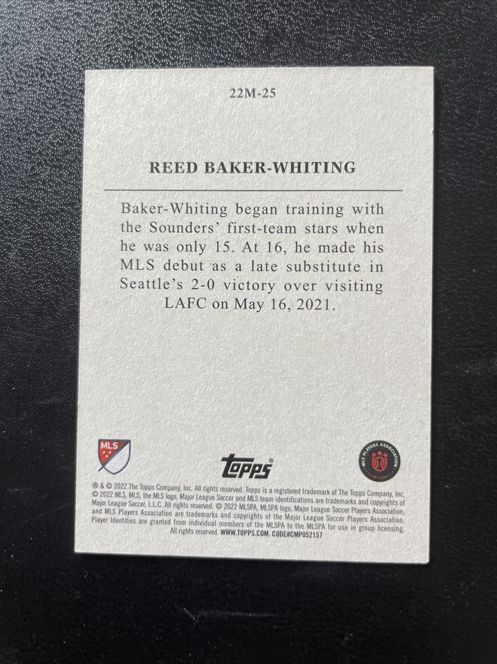 2022 Topps MLS REED BAKER-WHITING Rookie Card (RC) '22 Minis #22M-25 ...