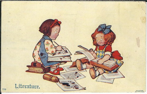 BA-451 Literature, Two Girls Destroying Books, 1907-1915 Golden Age ...