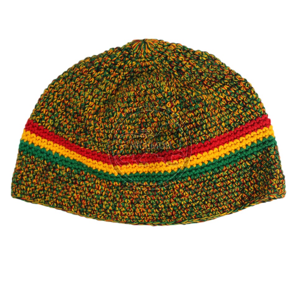 Skullcap Skull Cap Kufi Rasta Surfer Reggae Jamaica Handmade 100% ...