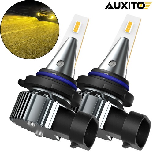 2PCS 9006 LED Car Fog Light Headlight Bulbs Lamps DRL Amber Bright IP67 ...