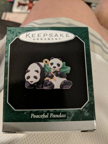 PEACEFUL PANDAS MINIATURE KEEPSAKE ORNAMENT 1998 HALLMARK QXM4253 | eBay