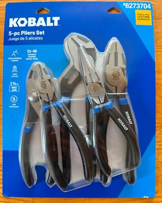 Kobalt 5 Piece Pliers Set Assorted 6273704 Lifetime Warranty | eBay