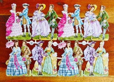 Vintage Victorian Die Cut Southern Belles and Beaus Paper Scrap PZB ...