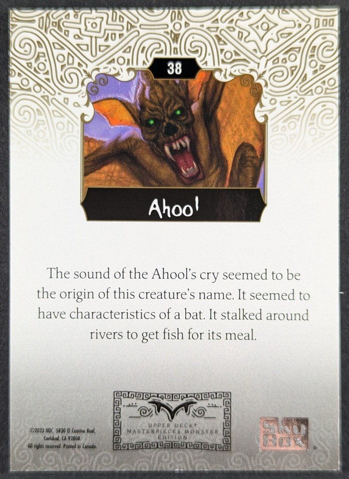 Ahool 2024 Monster Masterpieces Gold Signature UD Skybox Card #38 (NM ...