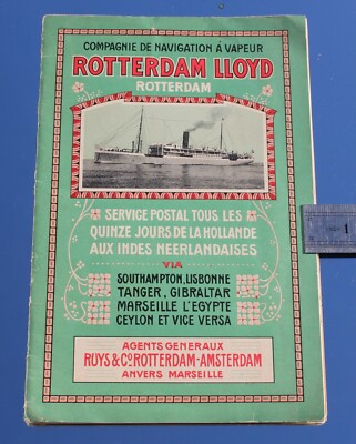 ROTTERDAM LLOYD LINE ART NOUVEAU FINE SAILING LIST BROCHURE C-1912 | eBay