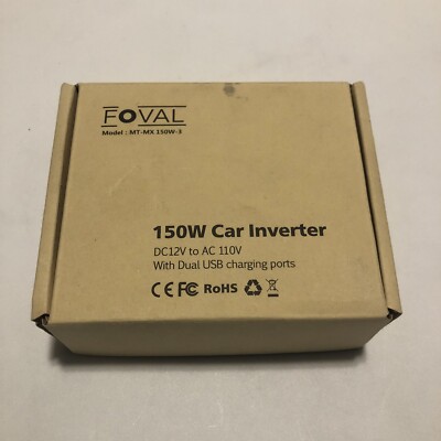 Foval 150W Car Power Inverter DC12V to AC 110V w/ Dual USB Charging ...