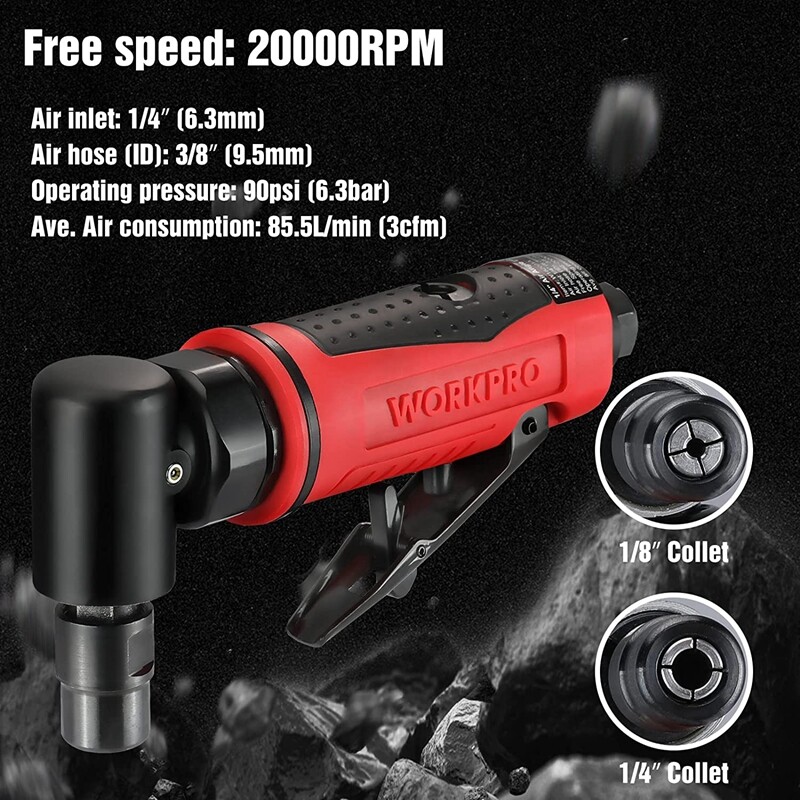WORKPRO 1/4-In Air Angle Die Grinder Pneumatic Right Angle Die Grinder ...