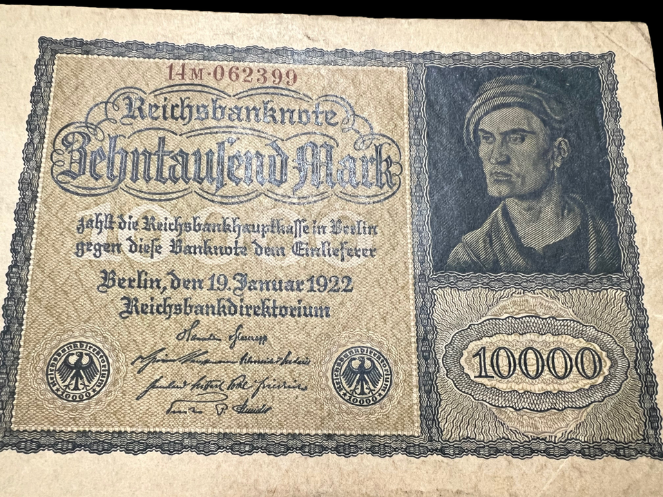 1922 Germany 5000 & 10000 Mark Banknotes WW1 Pre WW2 Nazi Paper Money ...