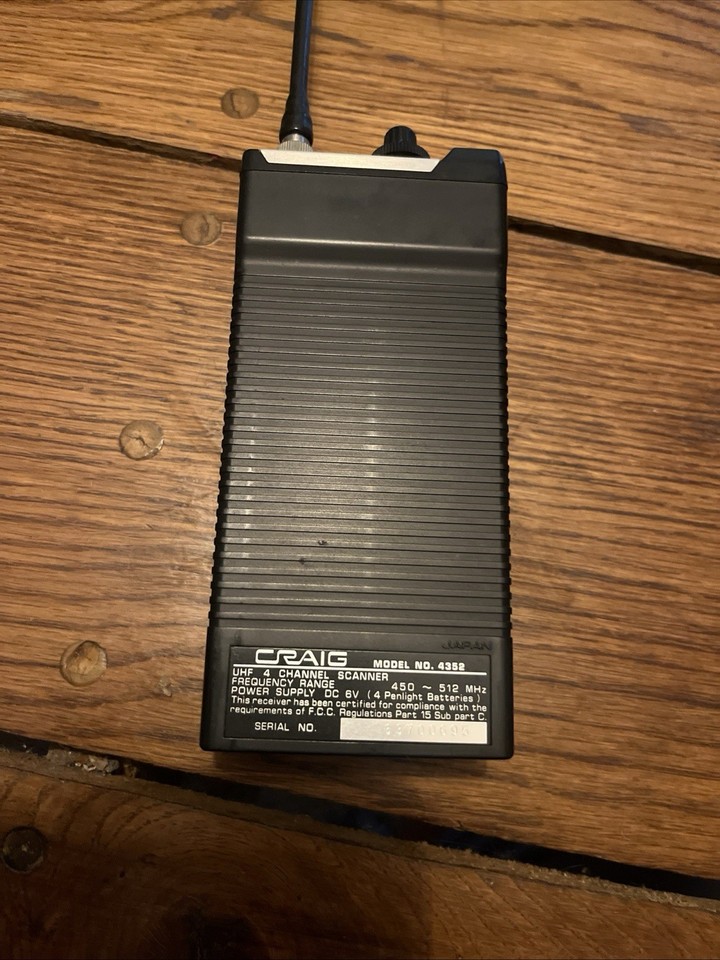 VINTAGE - Craig Model 4352 UHF 4 Channel Scanner Pocket Scanner 450 ...
