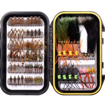 92 Piece Dry Fly, Nymph and Streamer Assortment with Box - Fly Fishing ...
