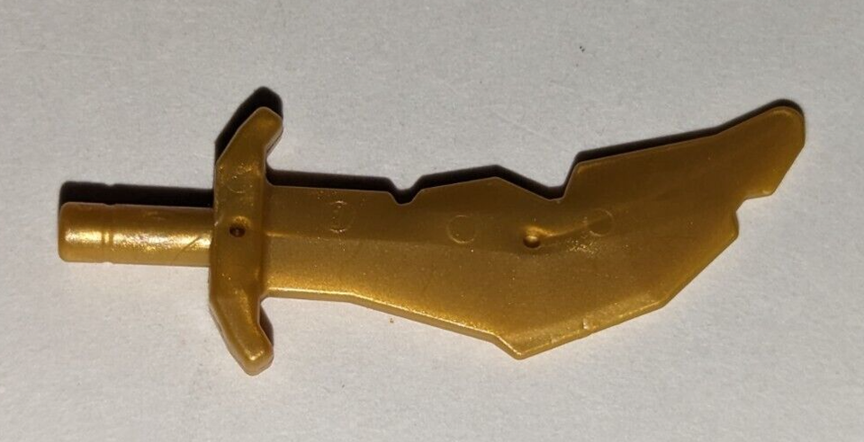 LEGO Lot of 5 SWORD Scimitar with Nicks PEARL GOLD Minifig Weapon Part ...