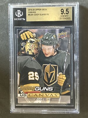 2019-20 Upper Deck Canvas Cody Glass Young Guns RC Gem MINT BGS 9.5 | eBay