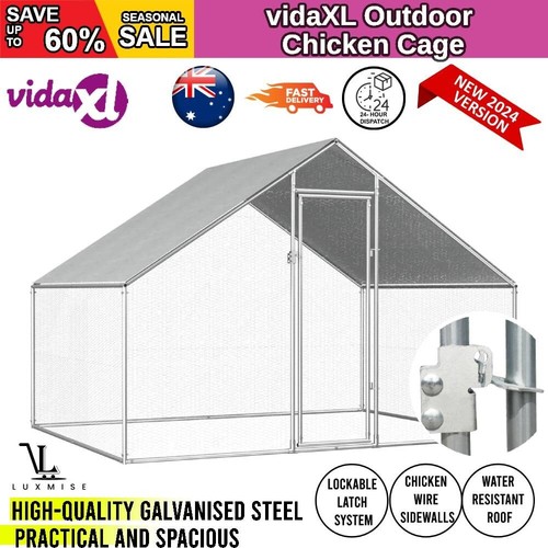 Cage Chicken Coop Large Metal House Chook Ferret Outdoor Galvanised ...