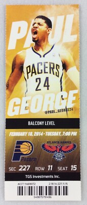 NBA 2014 02/18 Atlanta Hawks at Indiana Pacers Ticket-Paul George | eBay