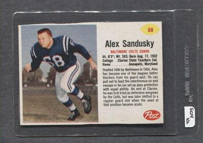 1962 Post #88 Alex Sandusky (Colts) (SC14) Ex | eBay