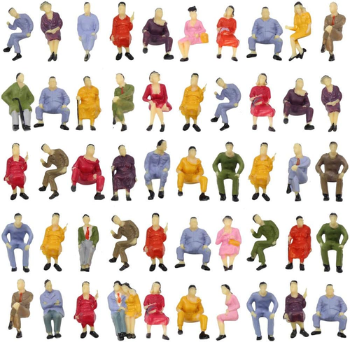 P4302 50Pcs All Seated Sitting Figures O Gauge 1/50 Scale Seated People ...
