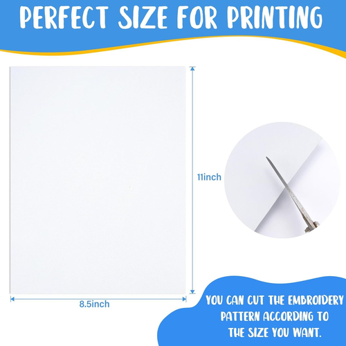 12pcs Water Soluble Embroidery Paper, 8.5"X11" Stick and Stitch ...