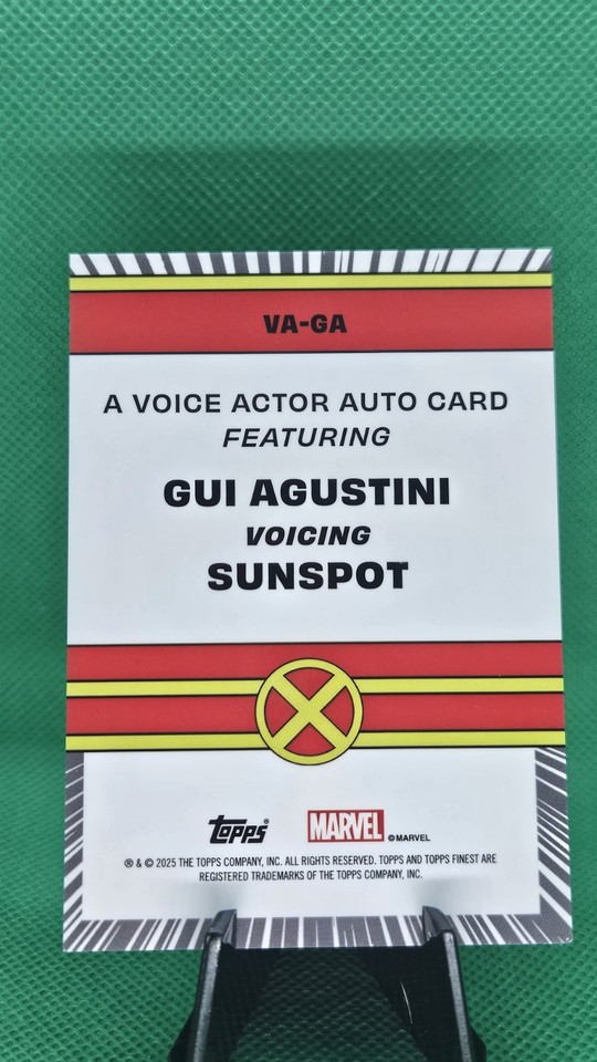 2025 Topps Finest X-Men '97 Gui Agustini Sunspot Voice Actor Auto #VA ...