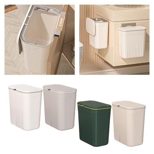 Hangable Kitchen Food Waste Bin Space Saving Organizers with Lid ...