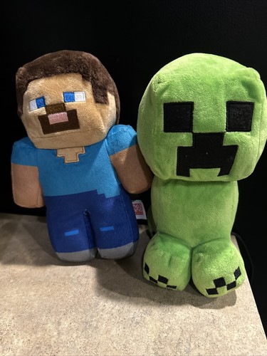 Minecraft Steve Plush Toy and Creeper Plush 9" Stuffed Dolls Figure ...